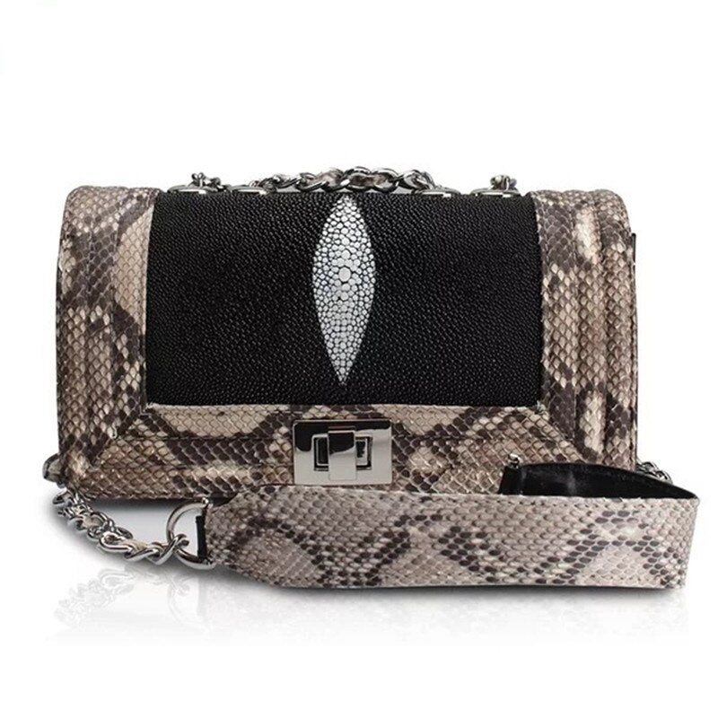 GENUINE PYTHON AND STINGRAY HANDBAG "ANGEL WINGS" – Pisani Maura